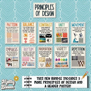 Rainbow Elements of Art Classroom Decor Bundle,principles of Design ...