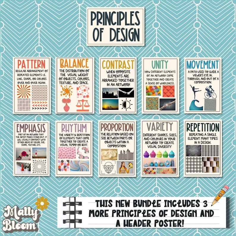 Rainbow Elements of Art Classroom Decor Bundleprinciples of - Etsy