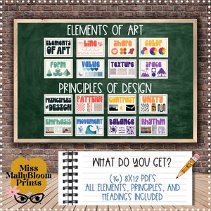 Rainbow Elements of Art Classroom Decor Bundle,principles of Design ...