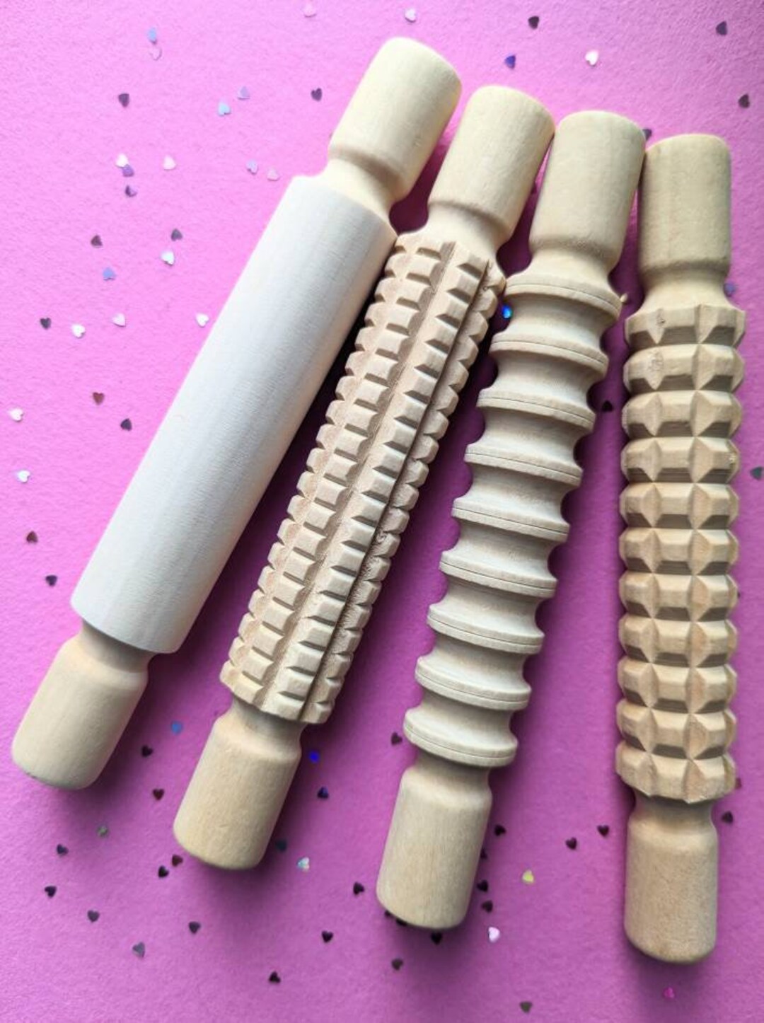 Textured Wooden Sensory Rolling Pin L Play Dough for Children - Etsy