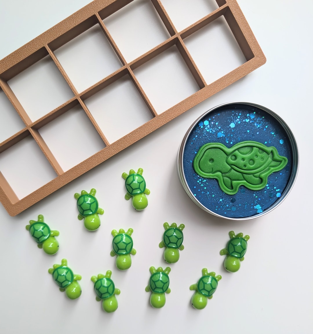 Ocean Turtle Sensory Play Dough Turtle Education Counters Tens Grid - Etsy