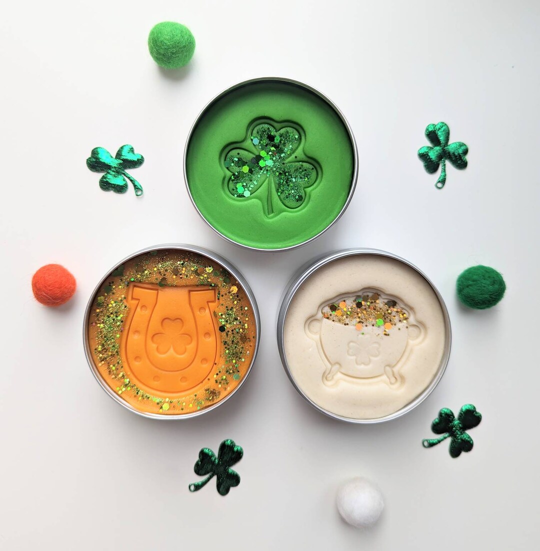 St Patrick's Scented Sensory Play Dough St. Patrick's Day Shamrock Play ...