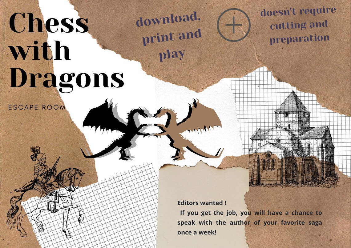 Printable Escape Room Game, Chess With Dragons, Print&play - Etsy