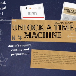 Printable Escape Room Game, Unlock A Time Machine, Print&play - Etsy