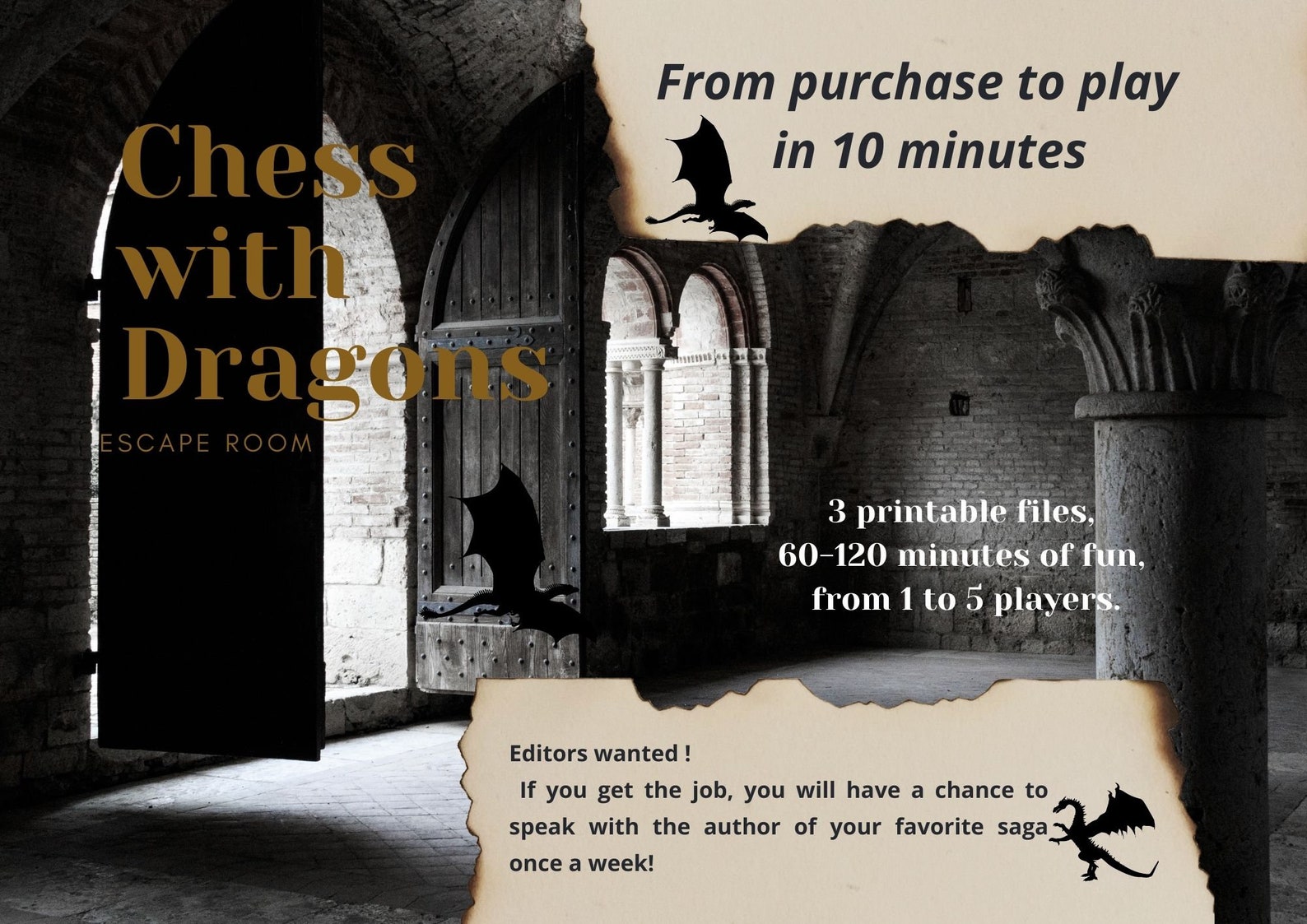 Printable Escape Room Game, Chess With Dragons, Print&play - Etsy