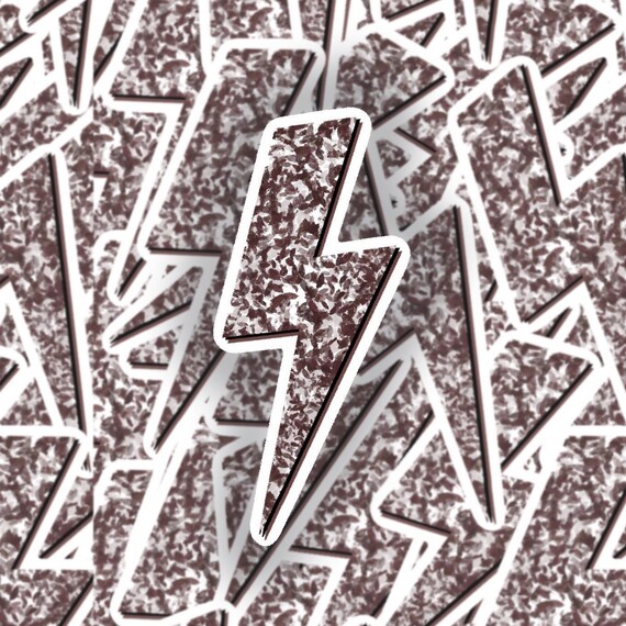 Magenta lightning bolt die-cut sticker | Etsy
