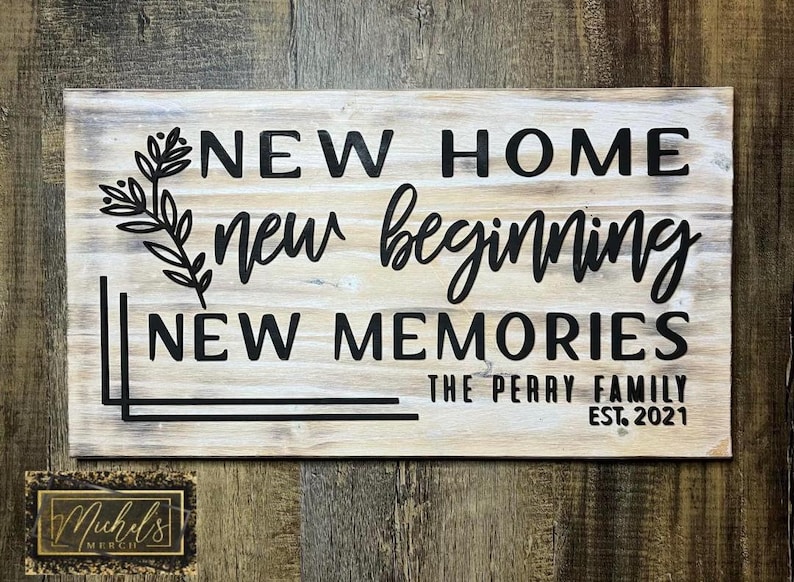 New Home New Beginning New Memories Family Sign SVG File - Etsy