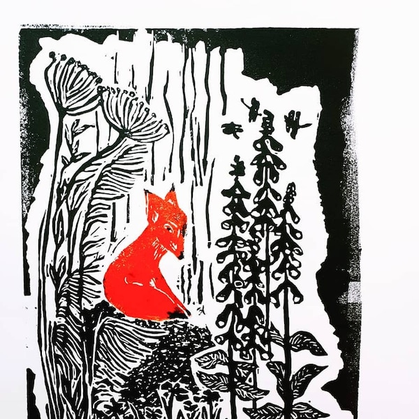 Trees Linocut - Etsy UK