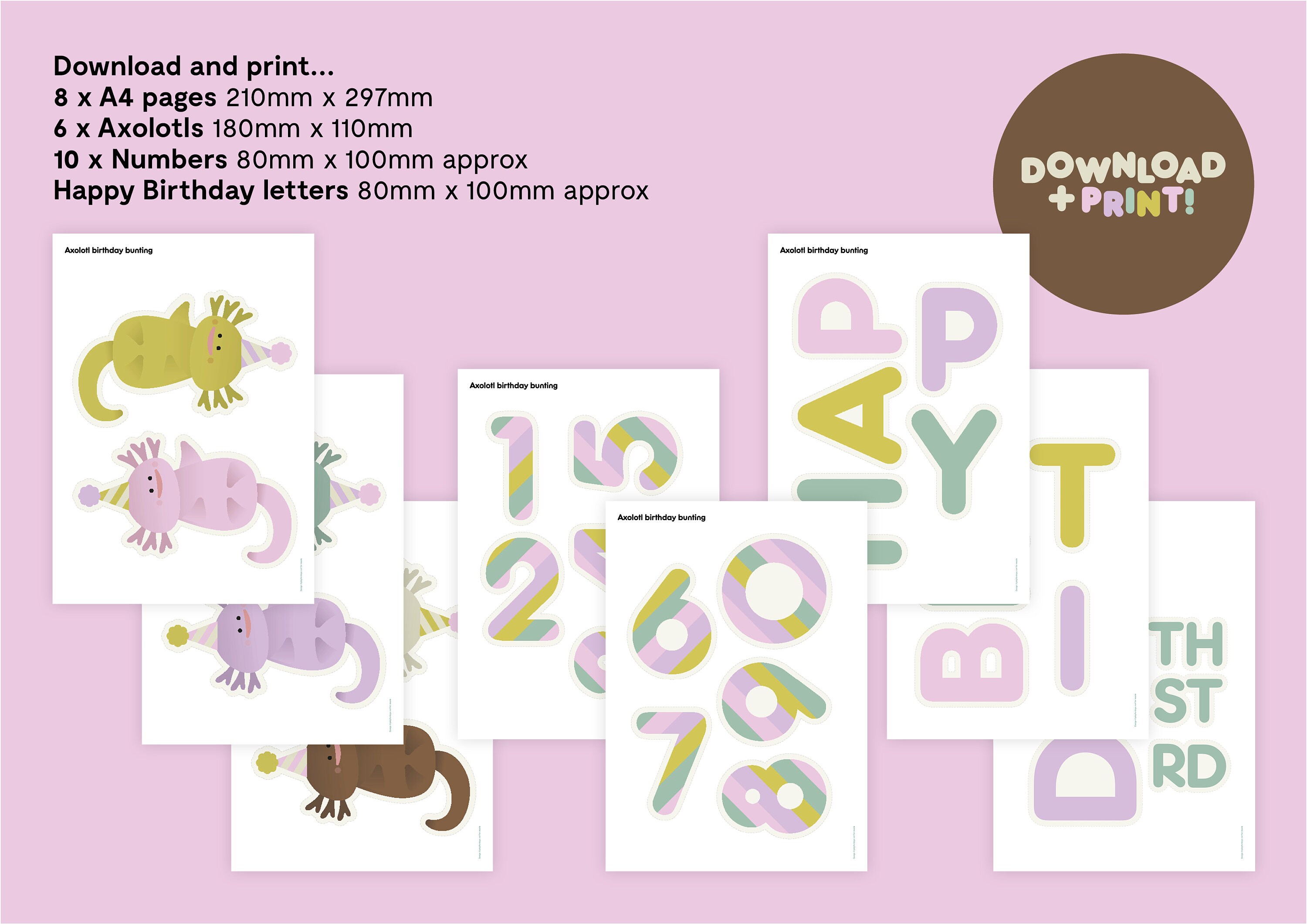 Axolotl Friends Party Range Birthday Bunting Decoration - Etsy