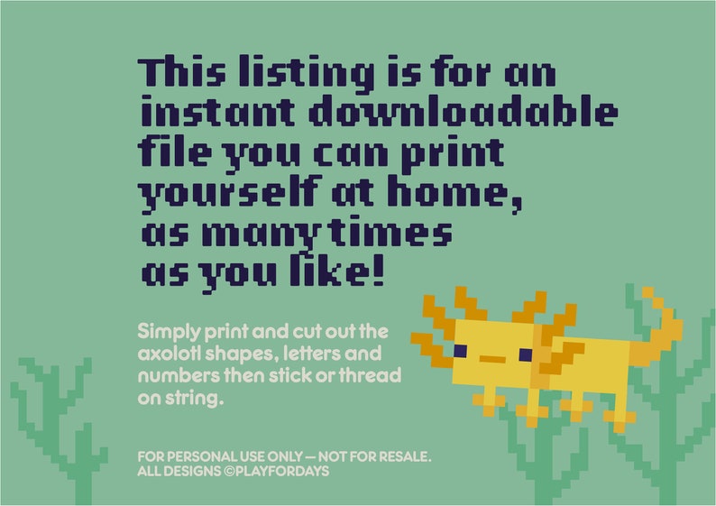 Axolotl Theme Pixel Gamer Party Birthday Banner Decoration - Etsy