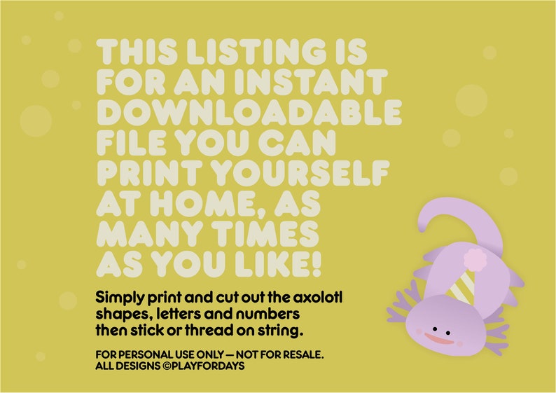 Axolotl Theme Cute Friends Party Range | Birthday Bunting Decoration ...