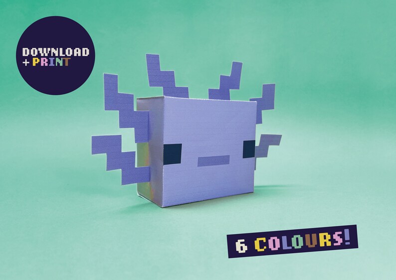 Axolotl Theme Pixel Gamer Party | Party Bag Favour Box | Kids Children ...