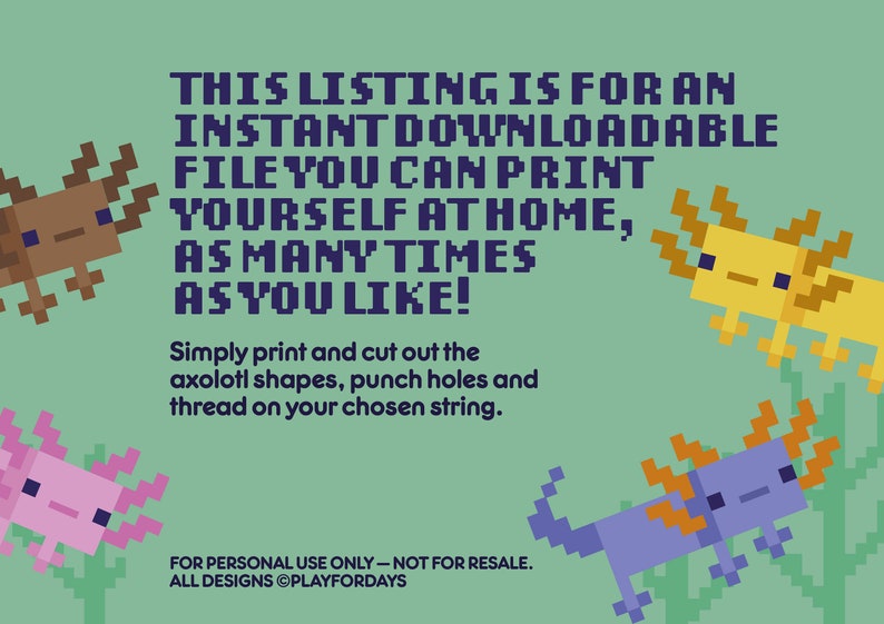 Axolotl Theme Pixel Gamer Party | Birthday Banner Decoration | Kids ...