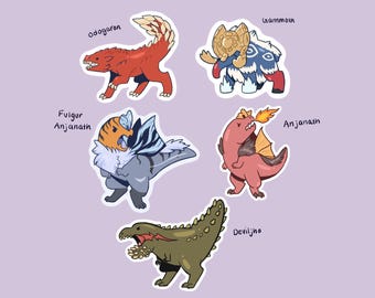 Monster Hunter Chibi Stickers - Etsy