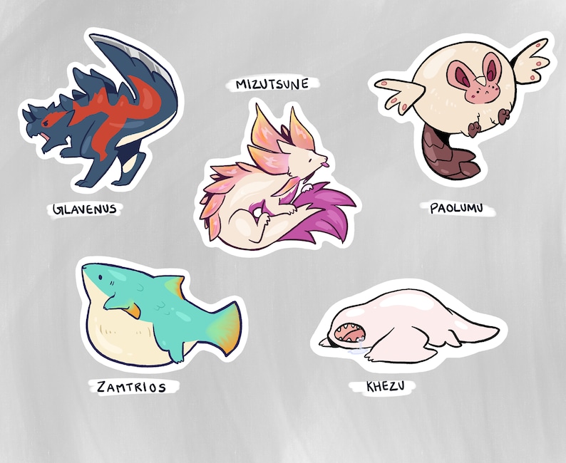 Monster Hunter Chibi Stickers - Etsy