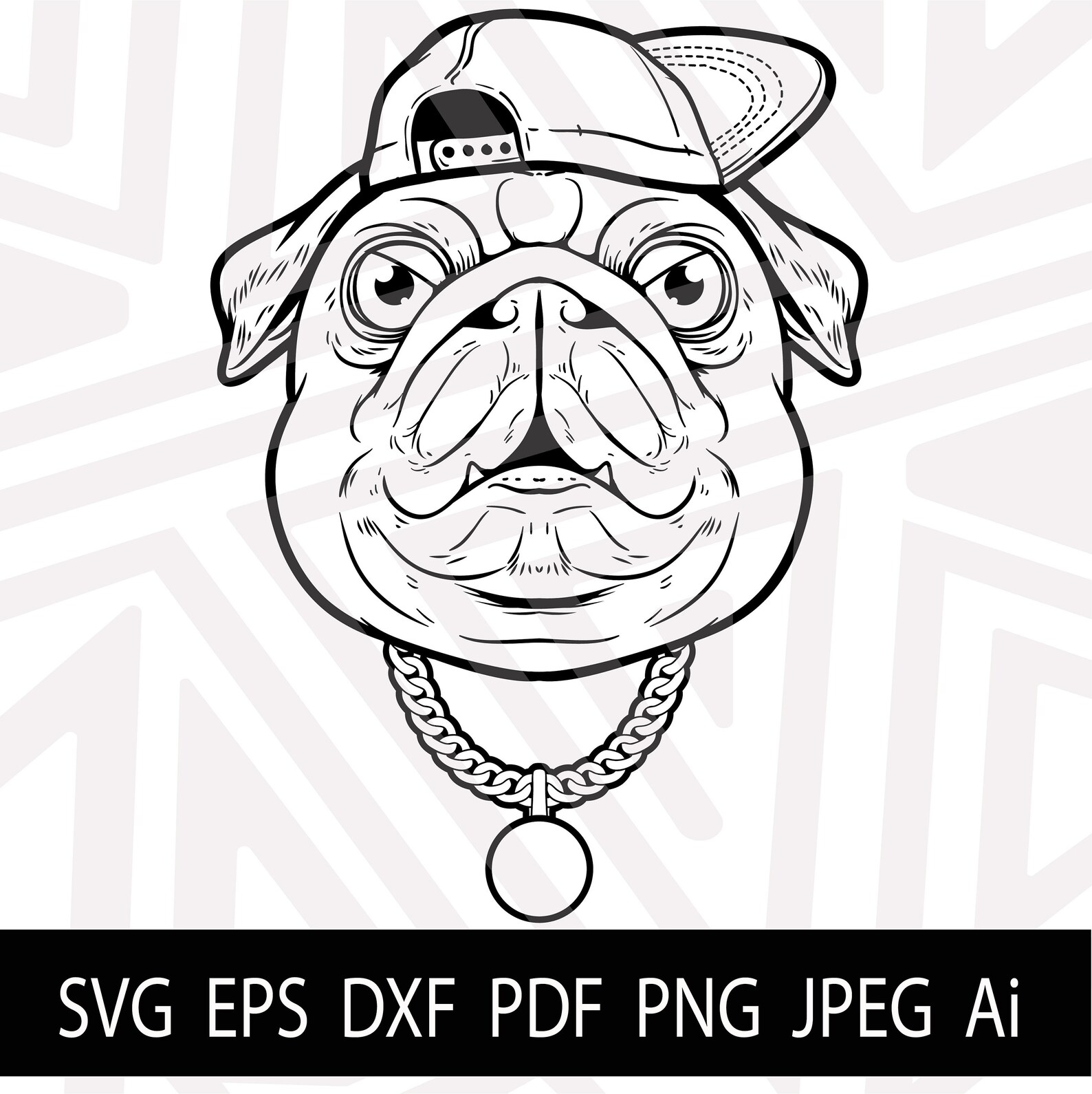 SVG Vector Pug Life - Etsy