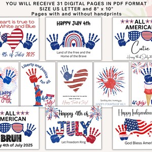 4th of July Handprint Art Bundle, Independence Day Activity, Handprint ...