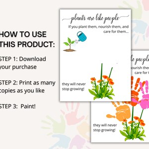 Flower Handprint Craft Art, Floral Bouquet Handprint Keepsake, Daycare ...