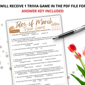 Ides of March Trivia, Printable Multiple Choice Ides of March Game ...