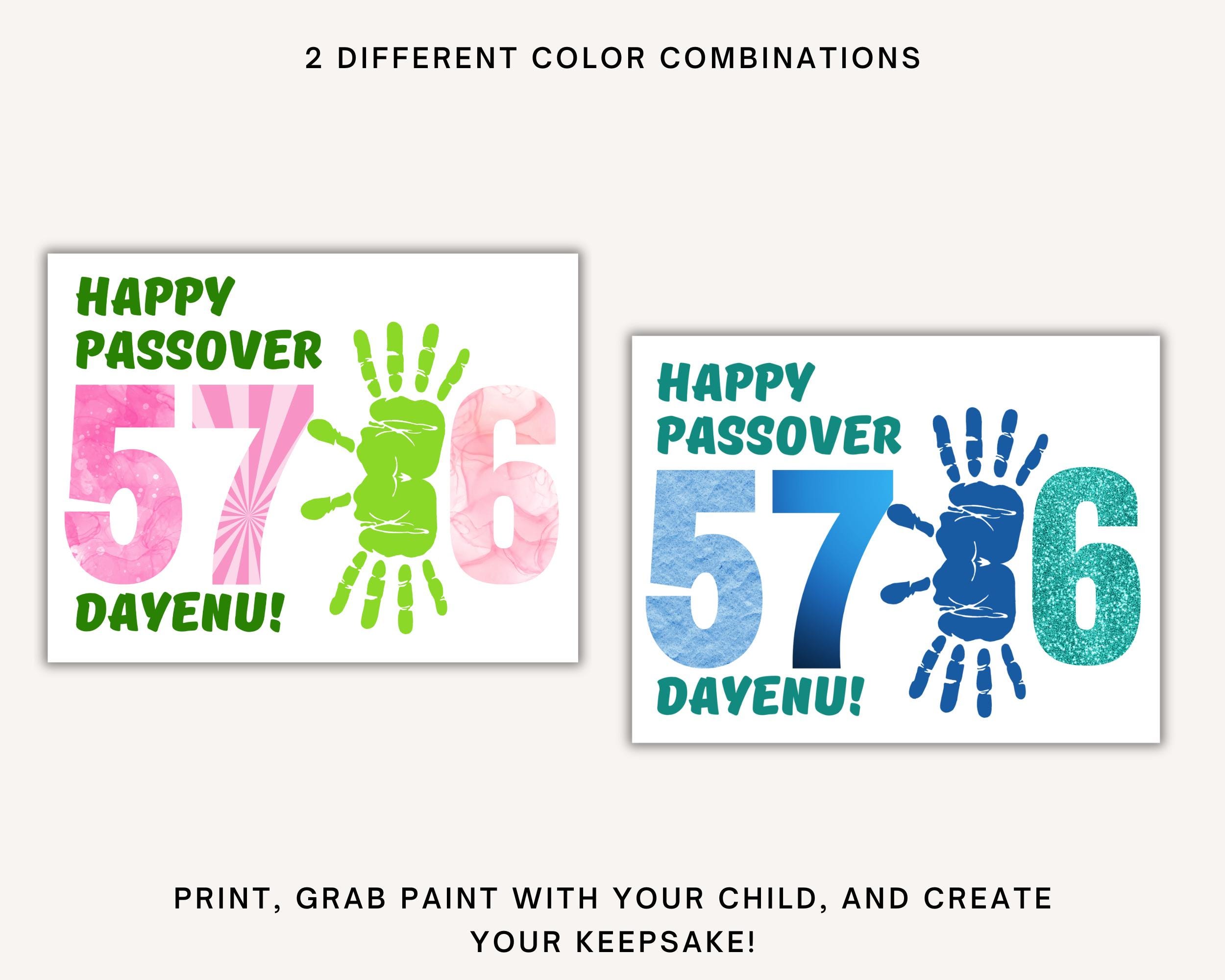 Passover Handprint Art, Happy Passover Dayenu, Hebrew Activity for Kids ...