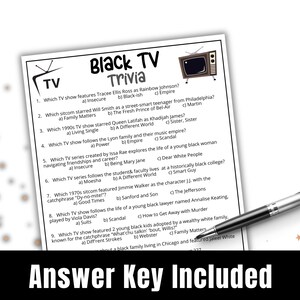 Black TV Trivia Game, African American Television Quiz, Black Culture ...