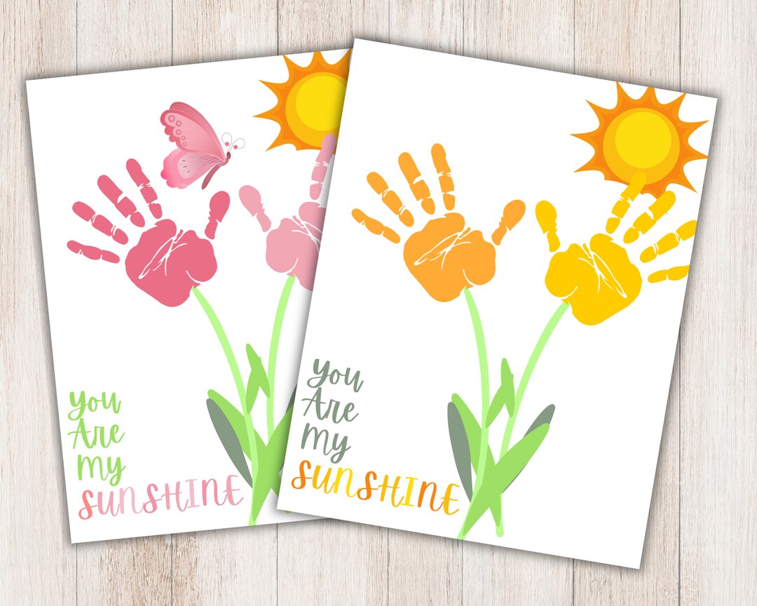 Spring Handprint Craft for Kids, You Are My Sunshine Craft, Summer ...