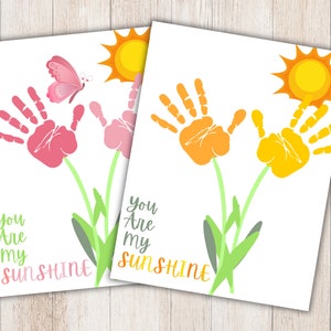 Spring Handprint Craft for Kids, You Are My Sunshine Craft, Summer ...