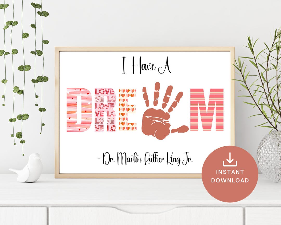 Martin Luther King Day Handprint Craft, Black History Month Handprint ...