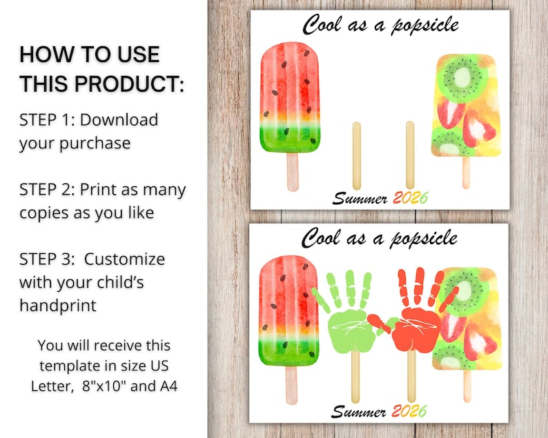 Summer Handprint Craft for Kids,summertime Handprint Art,toddler ...