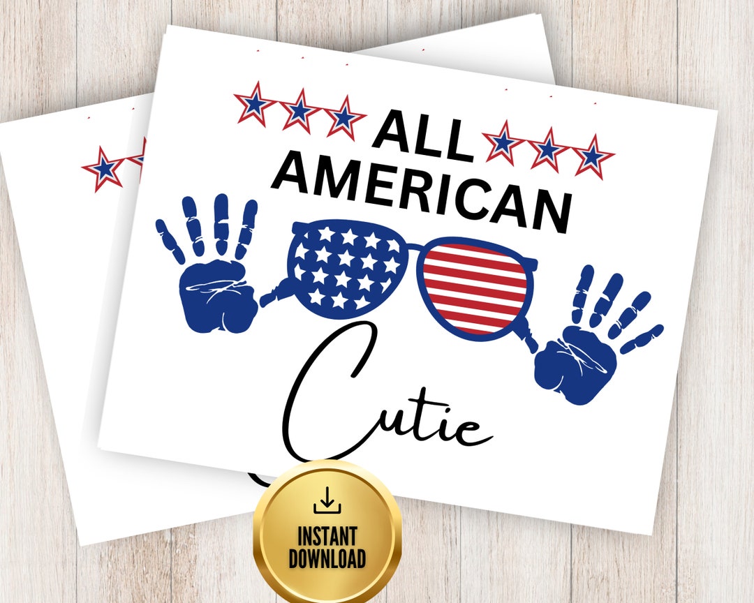 All American Cutie Handprint Art, Summer Gamest Craft, Preschool ...