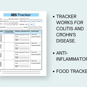 IBS Tracker, Printable Food and Symptom Tracker, Editable PDF H001 - Etsy