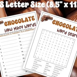 Chocolate Game Bundle, 8 Games, Valentine's Games, Baby Shower Games ...