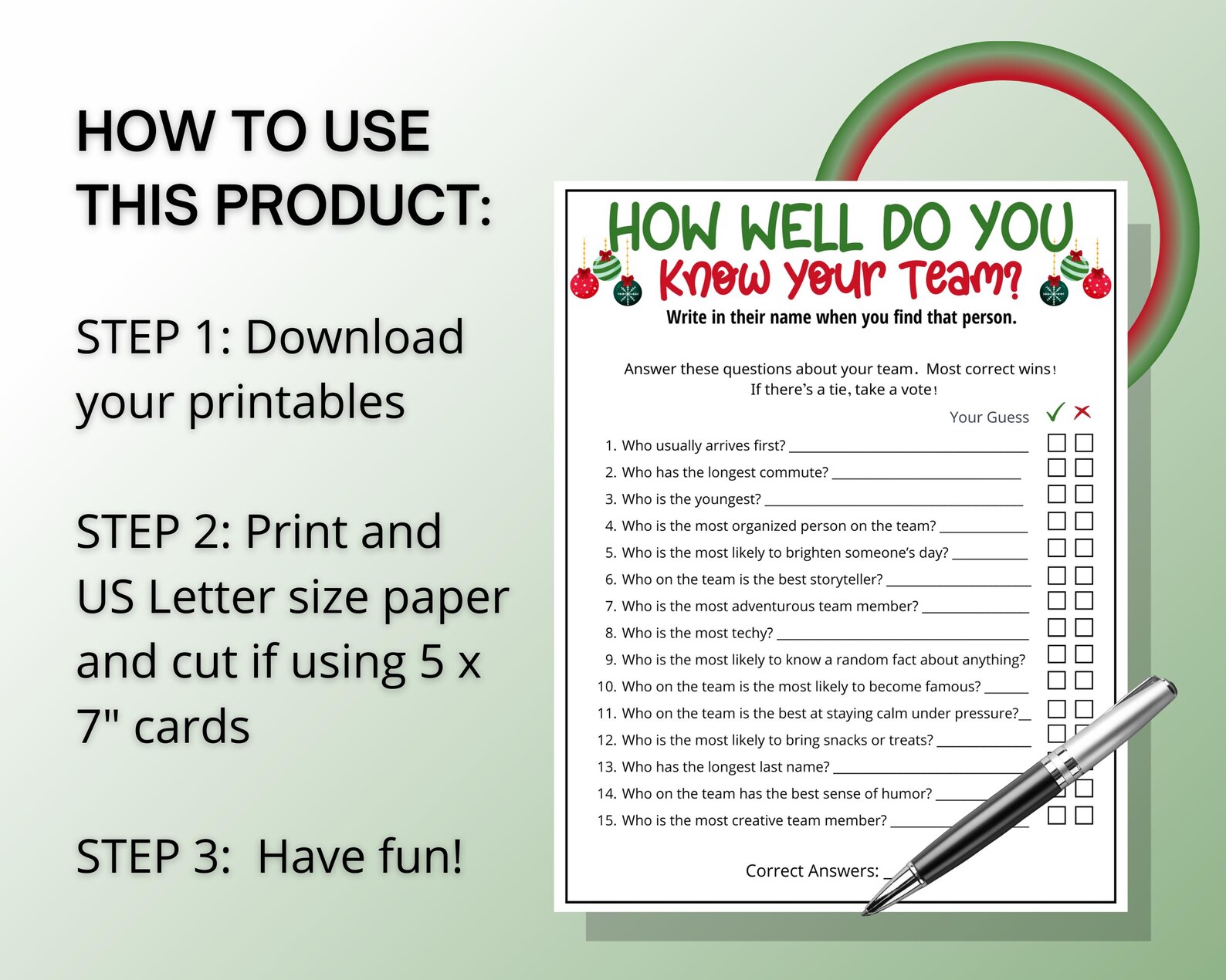 Christmas Team Building Games, How Well Do You Know Your Team, Coworker ...