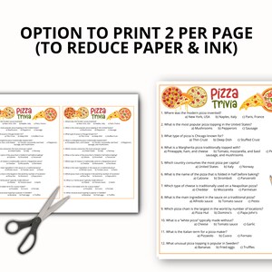 Pizza Trivia Game,printable Pizza Game for Kids & Adults,pizza Birthday ...