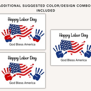 Labor Day Handprint, Laborl Day 2024, Handprint Art, Patriotic Activity ...