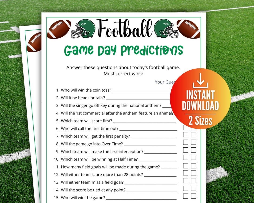 Football Predictions Game, Sports Team Trivia, Fall and Winter Sports ...