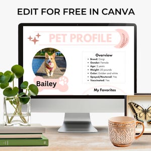 Editable Pet Profile CANVA Template, Dog Adoption Marketing Flyer ...