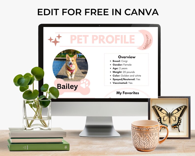 Editable Pet Profile CANVA Template, Dog Adoption Marketing Flyer ...
