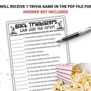 Famous Black Firsts Trivia Game, African American Trailblazers Quiz ...