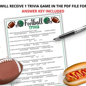 Football Trivia Game, Sports Team Trivia, Fall and Winter Sports ...