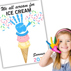 Ice Cream Handprint Craft for Kids, Summer Craft, Handprint Art ...