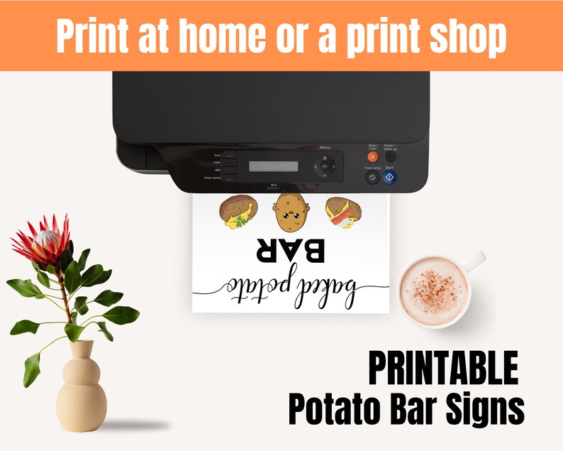 Potato Bar Station Sign & Table Cards, Make Your Own Potato Signs ...