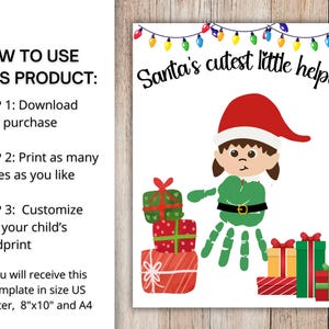 Christmas Handprint Craft, Santa's Elf, Santa's Little Helper ...