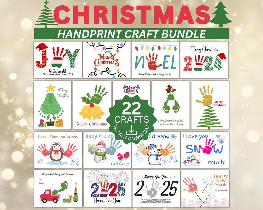 Christmas Handprint Art Bundle, Christmas Activity, Handprint Craft ...