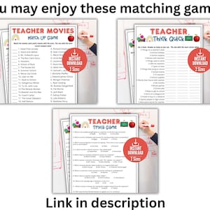 Teacher Think Quick Trivia Game,teacher Party,back to School Trivia ...