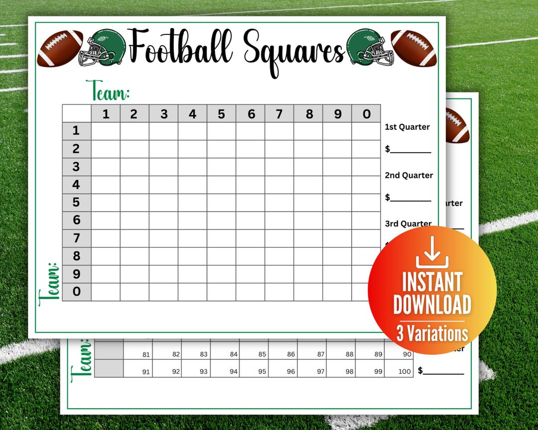 Football Squares Game,football Predictions Game, the Big Game Betting ...