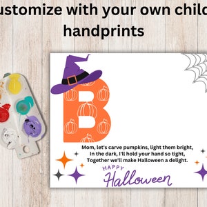 Halloween Handprint Art, Halloween Activity, Handprint Craft Keepsake ...