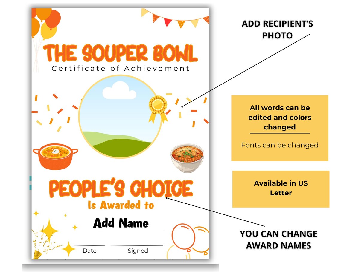 Editable Soup Cook-off Kit Templates, Soup Cook-off Competition,contest ...