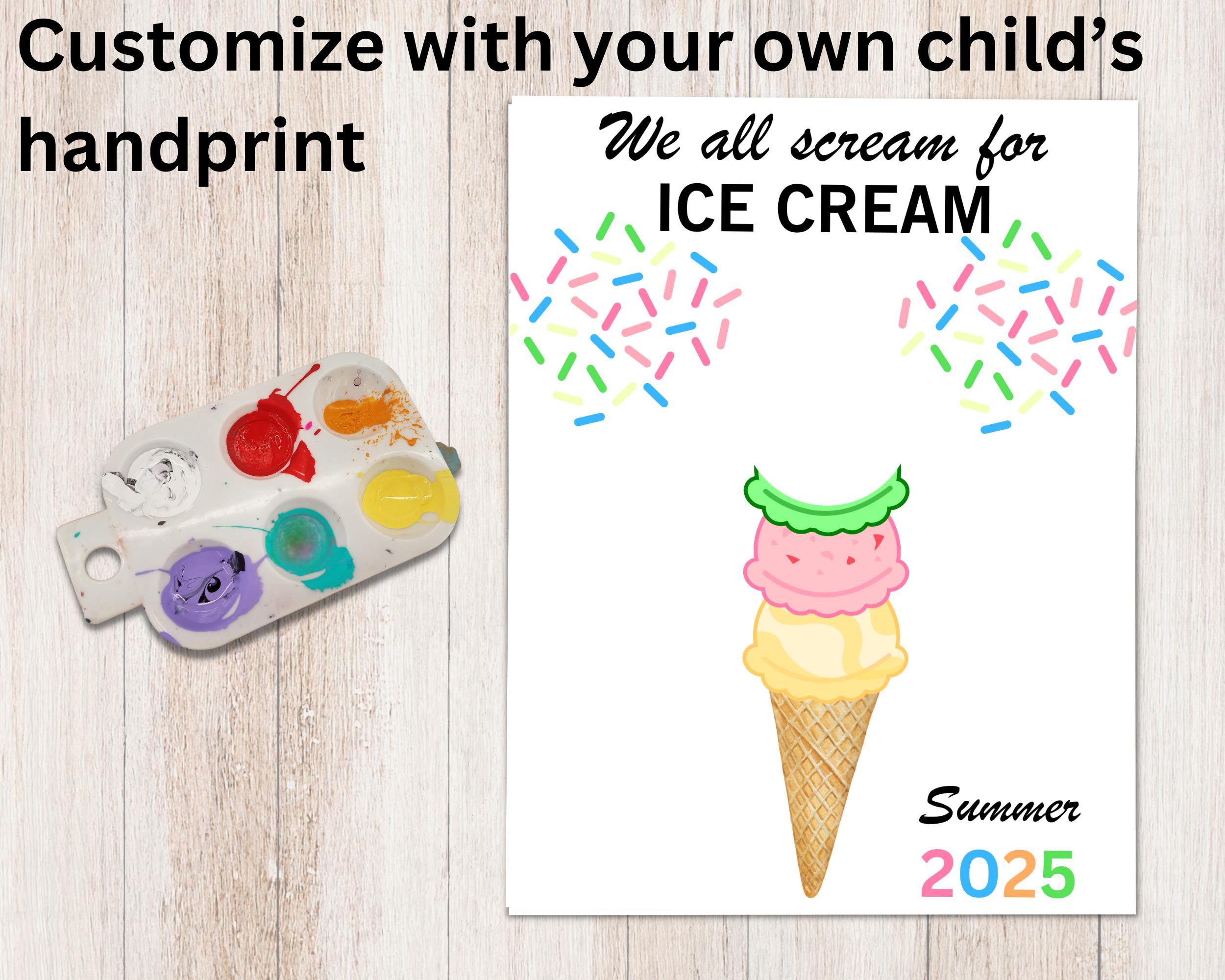 Ice Cream Handprint Craft for Kids, Summer Craft, Handprint Art ...