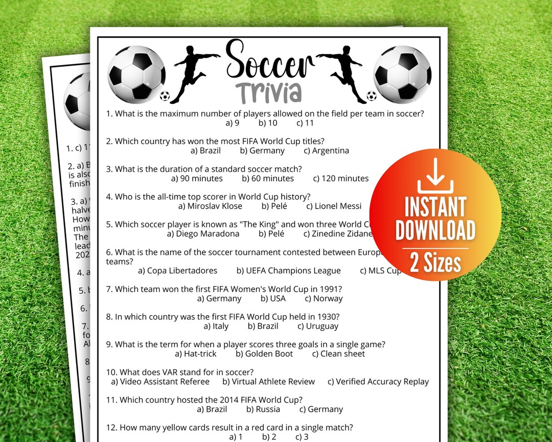 Soccer Trivia Game, Sports Team Trivia, Summer and Fall Sports, Family ...
